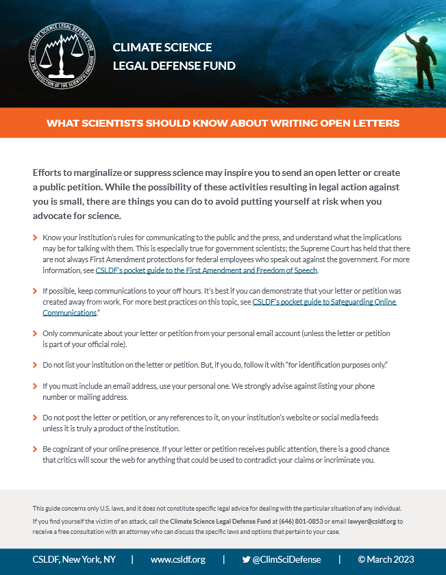 What Scientists Should Know About Writing Open Letters - Climate ...